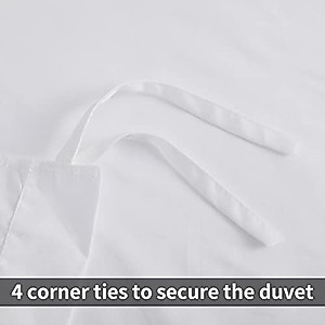White Duvet Cover Set Twin Size 100% Egyptian Cotton 2Pcs Home Bedding Set- 1 Duvet Cover with 1 Pillowcase, 400 Thread Count Super Soft Comforter Cover with Corner Ties(68x90 Inches, White)