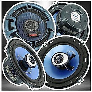 Gravity 4X New GR-1686H 6.5-Inch 2-Way 460 Watts Peak Power Handling Coaxial Car Audio Speakers CEA Rated Injection Cone Woofer Type 92 Decibel Sensitivity