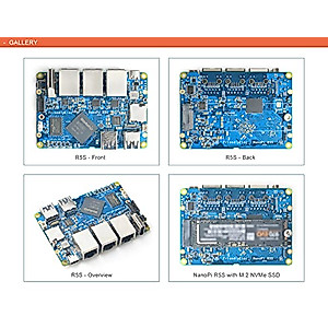 Nanopi R5S Travel Mini VPN Router OpenWRT Single Board Computer with Three Gbps Ethernet Ports LPDDR4X 2GB RAM Based on Rockchip RK3568 Soc for IOT NAS Smart Home Gateway Support Android Debian