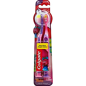 Colgate Kids Toothbrush, Trolls, Extra Soft (2 Count)