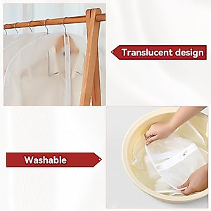 Jeffdad 2 Pack Suit Long Garment Bags, 60 x 140 cm Thickened Garment Protective Cover Hanging Coat and Suit Dust Bag for Evening Dresses, Fur Coat, Dresses and Suit