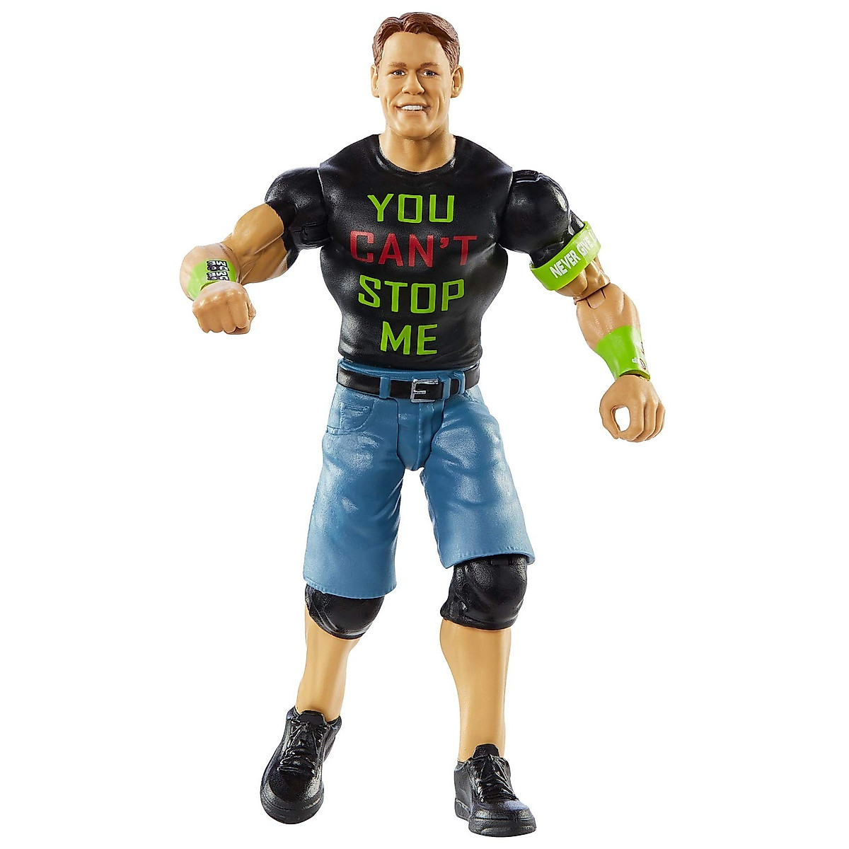 WWE Mattel John Cena Basic Series #113 Action Figure in 6-inch Scale with Articulation & Ring Gear, Multi (GLB17)
