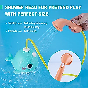 Bath Toys for Toddlers 1-3, Baby Toys 12-18 Months, Mold Free Whale Water Spraying Bath Toy with Sprinklers & Shower Head, Bathtub Pool Bathroom Shower Toy Gifts for Toddler Infant Kids Boy Girls