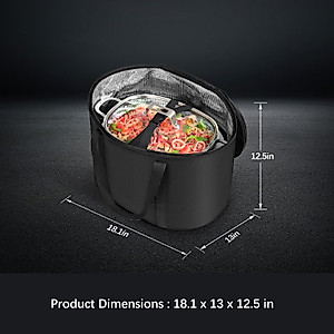 Omnikit Insulated Slow Cooker Carrying Bag - Travel Bag Carrier Compatible with Ninja Foodi Possible Cooker Pro MC1000, MC1001 - Multi Cooker Carry Bag Accessories Fit From 8.5 Qt To 10 Qt Slow Cooker
