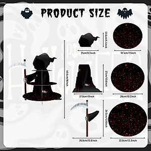 Halloween Cupcake Holder, 3-Tier Grim Reaper Theme Cardboard Cupcake Stand, Dessert Tower Display Baby Shower Party Supplies Decoration