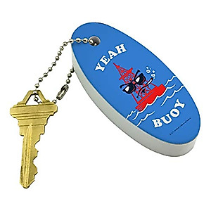 GRAPHICS & MORE Yeah Buoy Boy Funny Humor Floating Keychain Oval Foam Fishing Boat Buoy Key Float