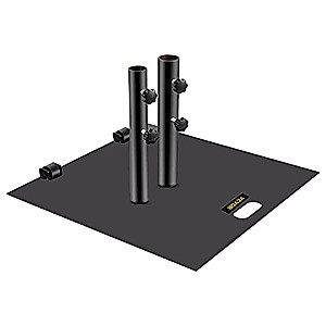 VEVOR, 24" Square Heavy Duty, 39lbs Holder Stand, Cast Iron 1.5-2" Pole Market Umbrella Base with 14" Height Pipe for Yard/Garden/Deck, Black