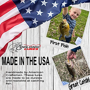 DELONG LURES - Made in The USA - Weedless 3" Tadpole Fishing Lures for Bass, Crappie, Bluegill, and Trout, Life Like Fishing Bait Scented Prerigged Fishing Gear Fishing Lures (Variety Weedless)