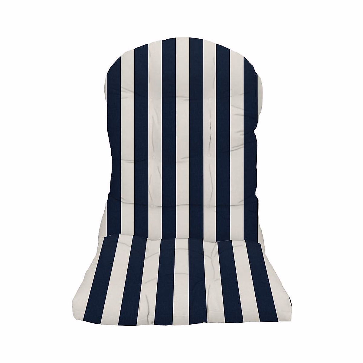 RSH Decor: Tufted Adirondack Chair Cushion | 42.5” x 21” | All-Weather Spun Fabric | Water and Fade-Resistant | Outdoor Cushion for Patio Furniture | Navy & White Stripe