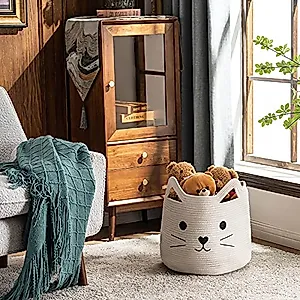 72L Freestanding Laundry Hamper, Collapsible Waterproof Clothes Basket with Easy Carry Long Handle, Washing Bag for Clothes, Toys (1 Pack, White)