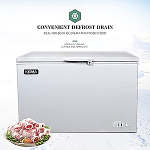 KITMA Chest Freezer - 7 Cu.Ft Reach-In Freezer Chest - Solid Door Deep Freezer with Wire Storage Basket, White