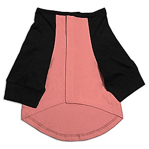 Ruse. Pet Clothes Bosspup Printed Full Sleevess Round Neck Raglan Dog Streetwear T-Shirt/Tees Apparel for Dogs.-Salmon/Black