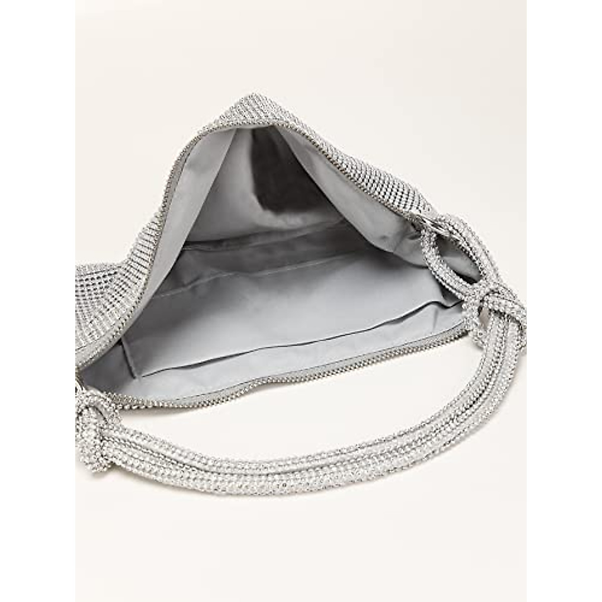 Rhinestone Sparkly Hobo Bag for Women Silver Diamond Purses Evening Prom Rhinestone Handbag Hobo Bag for Travel Vacation