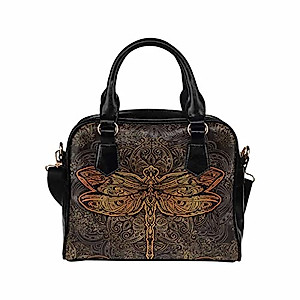 D-Story Mandala Dragonfly Handbags for women Fashion Handbags Wallet Tote Bag Shoulder Bag Top Handle Satchel Purse