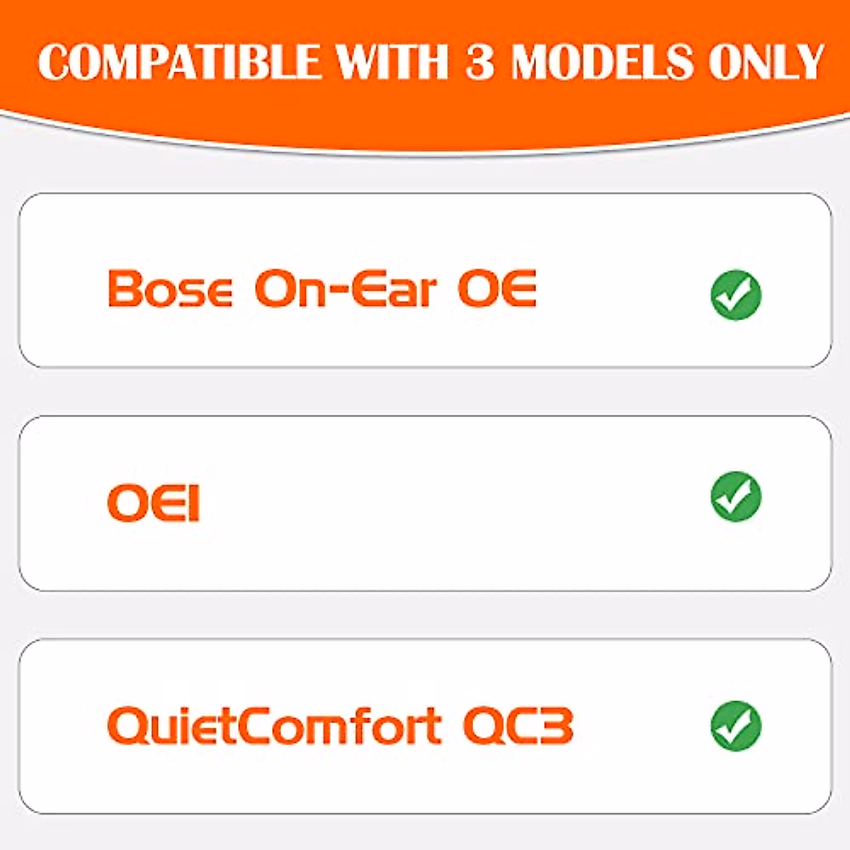 Cuziss QuickFit Replacement Ear Pads Cushions with Memory Foam for Bose On-Ear OE, OE1, QuietComfort QC3 Headphones Earpads, Headset Ear Cushion Repair Parts