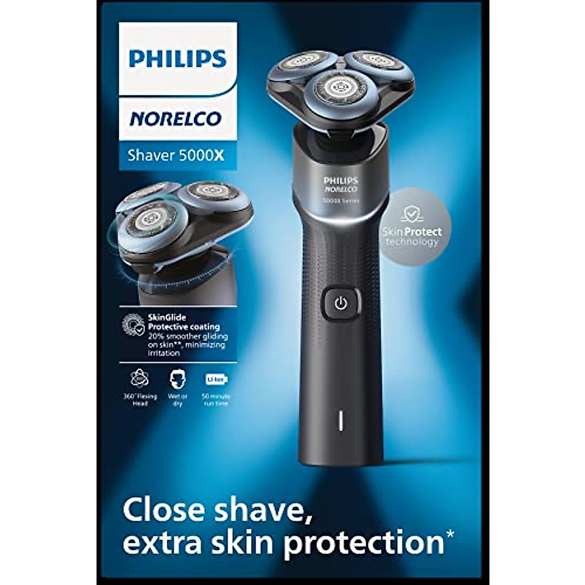 Philips Norelco Exclusive Shaver 5000X, Rechargeable Wet & Dry Shaver with Precision Trimmer and Storage Pouch, X5006/85
