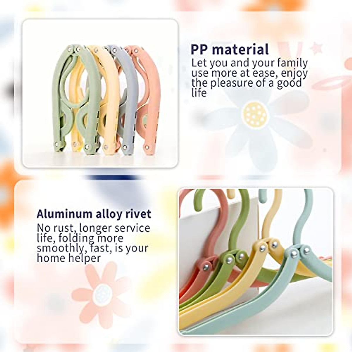 GothaBach 20 Portable Folding Clothes Hangers, Portable Folding Travel Hangers, Clothes Drying Rack for Travel(Multicolor)