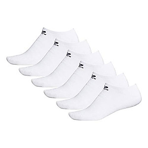adidas Originals Trefoil No Show Socks (6-Pair), White, Large