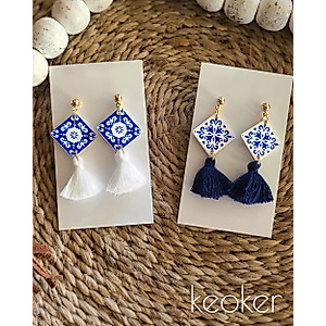 KEOKER 3PCS Tile Silk Screen Stencils for Polymer Clay, Tile Pattern Polymer Clay Stencil