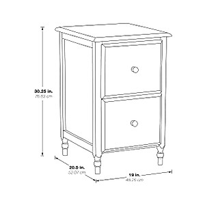 OSP Home Furnishings Knob Hill Collection Office File Cabinet, Antique Cherry Finish