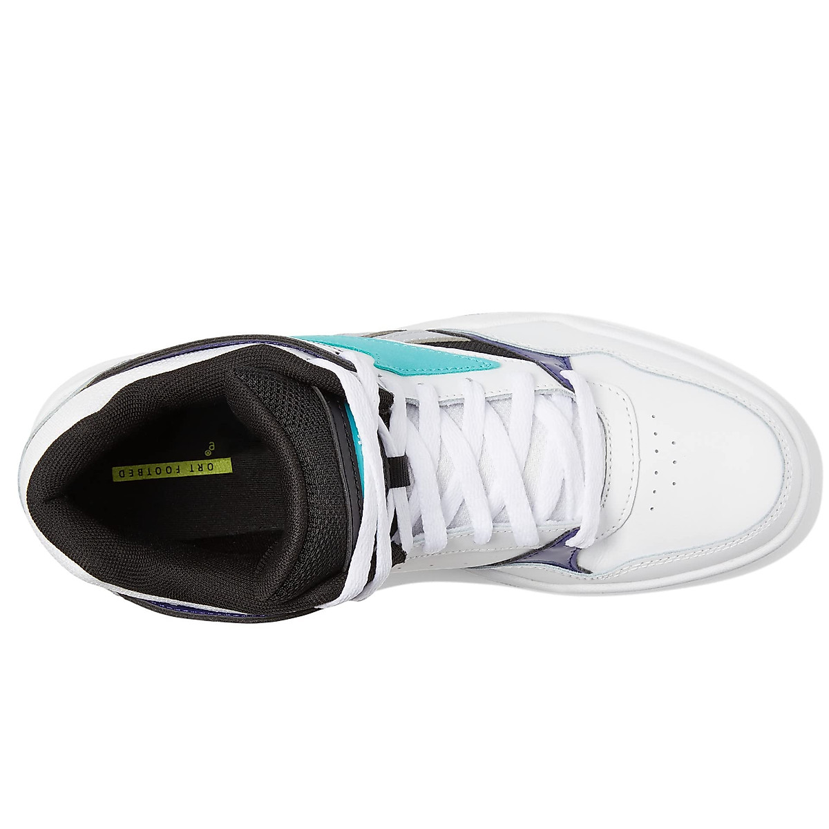 Reebok Unisex BB4590 High Top Basketball Shoe, White/Black/Classic Teal, 12 US Men