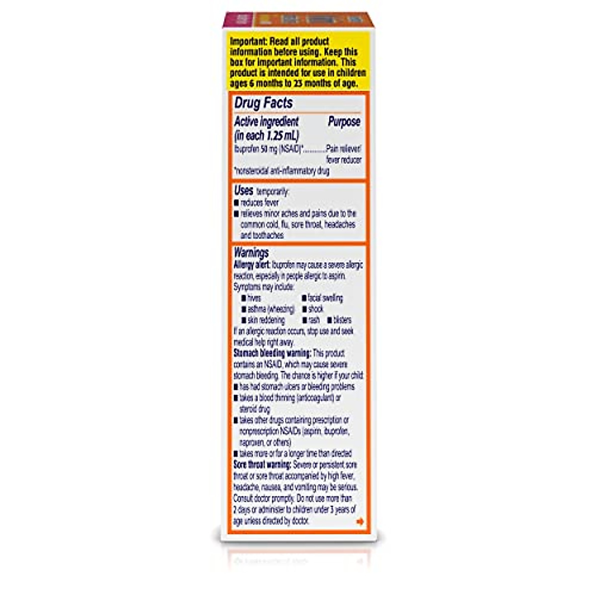 Motrin Infants Concentrated Drops, Fever Reducer, Ibuprofen, Berry Flavored.5 Oz (Pack of 2)