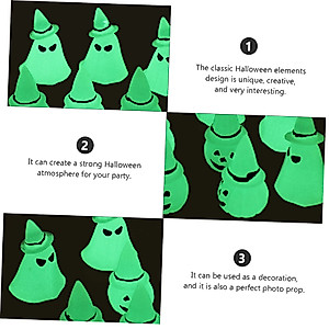 IWOWHERO 10pcs Luminous Ornaments Tabletop Decor Mini Figurine Mini Resin Figurines Ornaments for Crafts Miniature Halloween Figurines Halloween Gag Toys Resin Pumpkin Decor Party Supplies