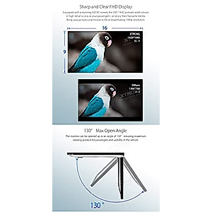 XTRONS® 17.3 Inch 16:9 Ultra-Thin FHD Digital TFT Screen 1080P Video Car Overhead Player Roof Mounted Monitor HDMI Port 1920 * 1080 Full High Definition with New Version Black IR Headphones (No DVD)