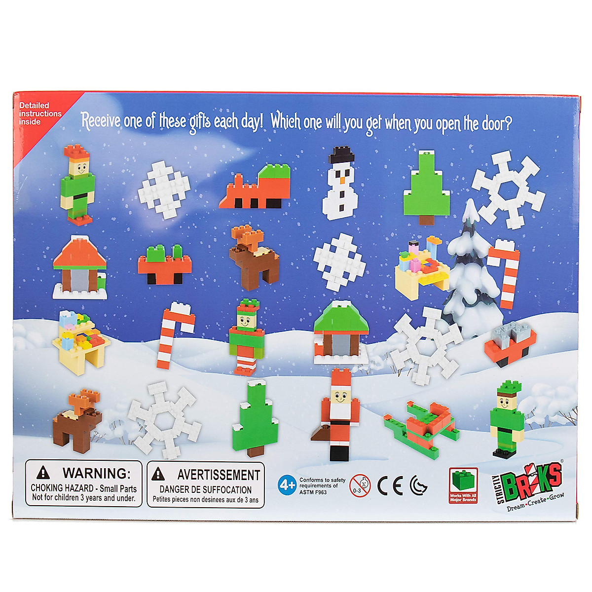 Strictly Briks Compatible with LEGO Duplo Classic Bricks Advent Calendar for Kids and Toddlers, Countdown to Christmas Building Block Toy, North Pole Theme, 376 Pieces