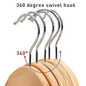 Tosnail 8 Pack Wooden Suit Coat Hangers with Locking Bar, Wood Hanger Pants Clothes Hanger - Flat Construction for Saving Space