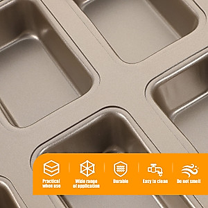 BESTonZON Cake Mold Carbon Steel Bread Pan Loaf Bread Tin Metal Bread Pan Lasagna Pan Kitchen Bread Pan Tart Pan 8 Cavity Brownie Pans Baking Pan Nonstick Cupcake Tin Cheese Muffin Pan