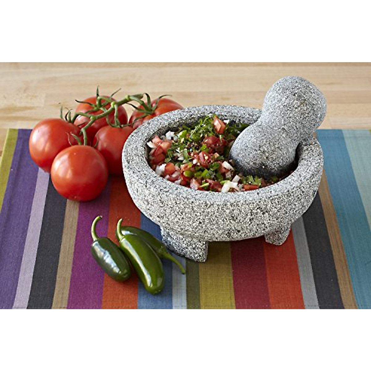 IMUSA USA Granite Molcajete Spice Grinder 6-Inch, Gray