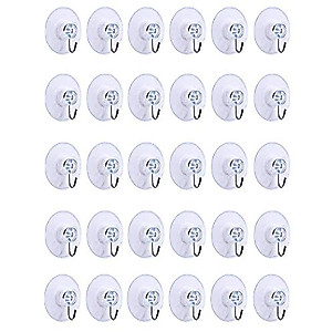 HONBAY 30pcs 45mm/1.77" Bathroom Kitchen Suction Cup Wall Hook Hanger