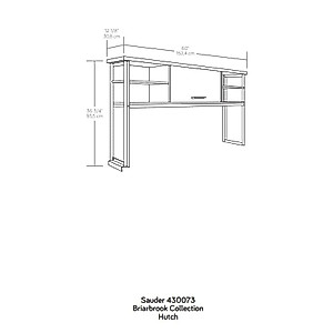 Sauder Briarbrook Engineered Wood and Metal Hutch in Barrel Oak