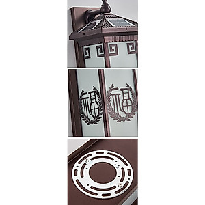 CHENBAI Rectangle Solar Wall Sconce Solar Decorative Porch Lights Chinese Outdoor IP43 Waterproof Garden Lights Auto On/Off Solar Exterior Wall Lights Villa Garden Home Led Fence Solar Lamp