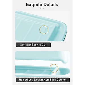 Nucookery Ceramic Butter Dish with Lid | Raised Legs and Non-Slip Strip Design | Porcelain Health | Dishwasher Safe, Lake Blue