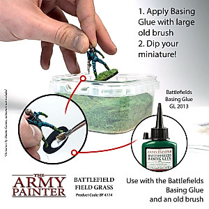 The Army Painter Battlefield: Field Grass Basing, 150 ml-for Miniature Bases & Terrains -Scenics Static Grass, Model Terrain Grass, Terrain Model Kit & The Army Painter Tufts for Bases of Minis