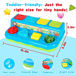 Montessori Pop Up Animal Educational Toys for 1 Year Old Cause and Effect Baby Infant Toys 6-12-18 Months Learning Musical Interactive Sensory Toy for Boy Girl Toddler Age 0-2 1-3 Easter Birthday Gift