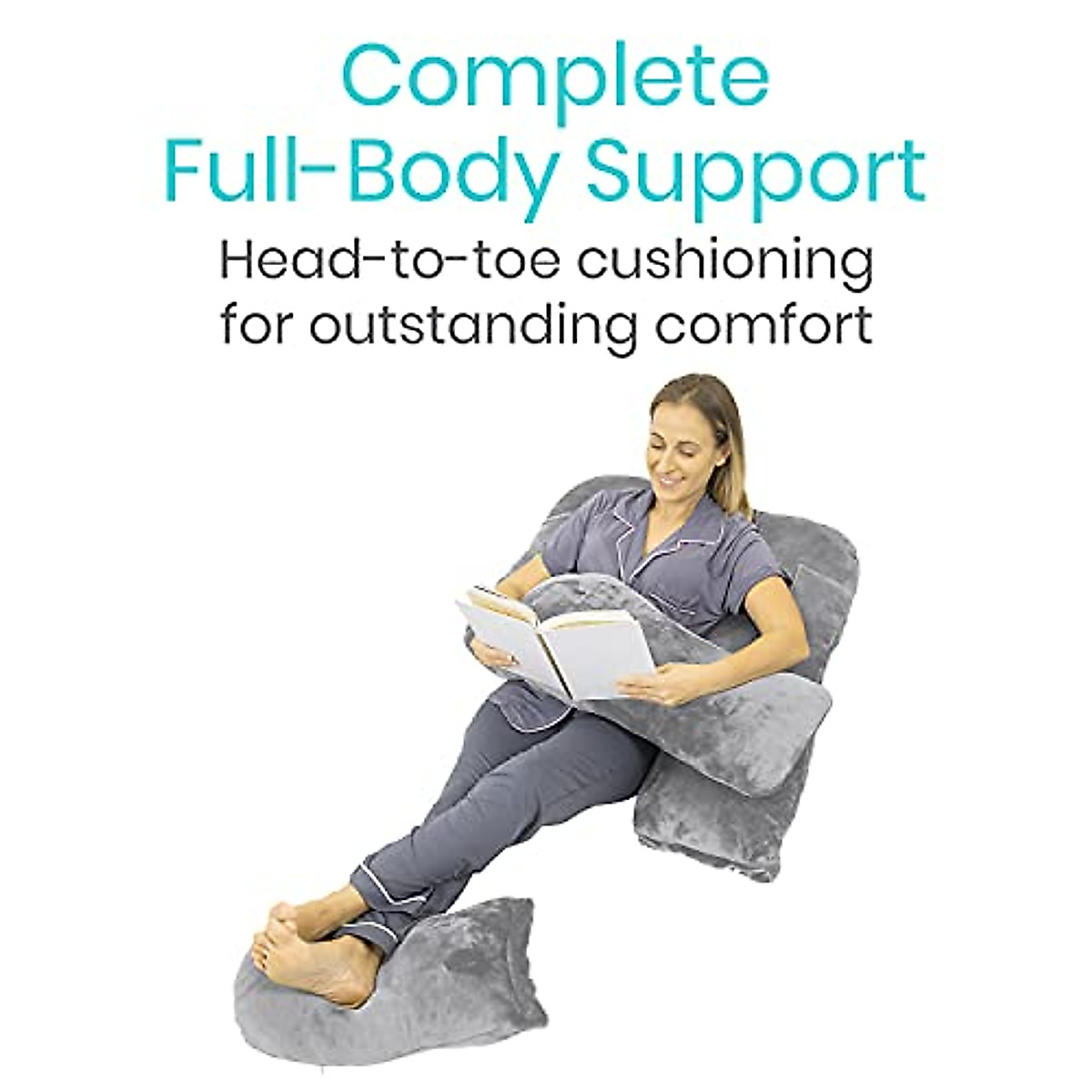 Xtra-Comfort 3 Piece U-Shaped Body Pillow - Pregnancy and Maternity Full Body Pillow Sleep Support - Removable and Washable Cover, Memory Foam Comfort, Soft, Cozy - Nursing Cushion for Pregnant Women