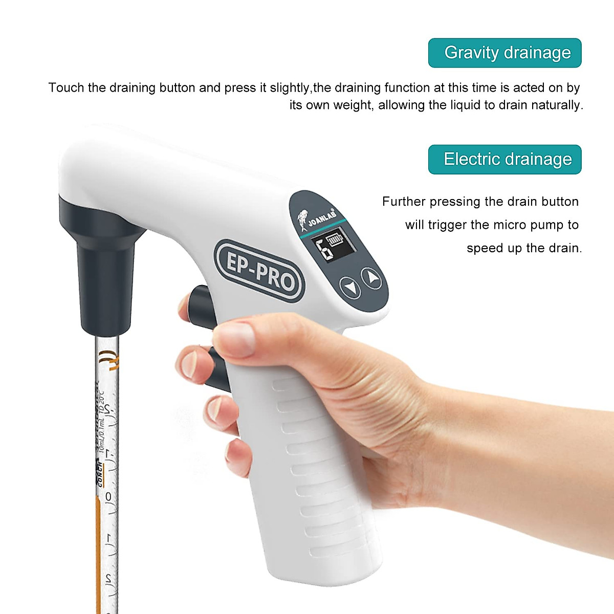 Lab Electric Pipette Controller Digital Automatic Pipettor Motorized Pipette Filler for Biology Chemical