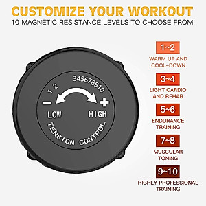 VANGONA Under Desk Bike Pedal Exerciser Magnetic Mini Exercise Bike Stationary Cycle for Leg and Arm Recovery, Indoor Desk Cycle for Home & Office (Carpet Included)