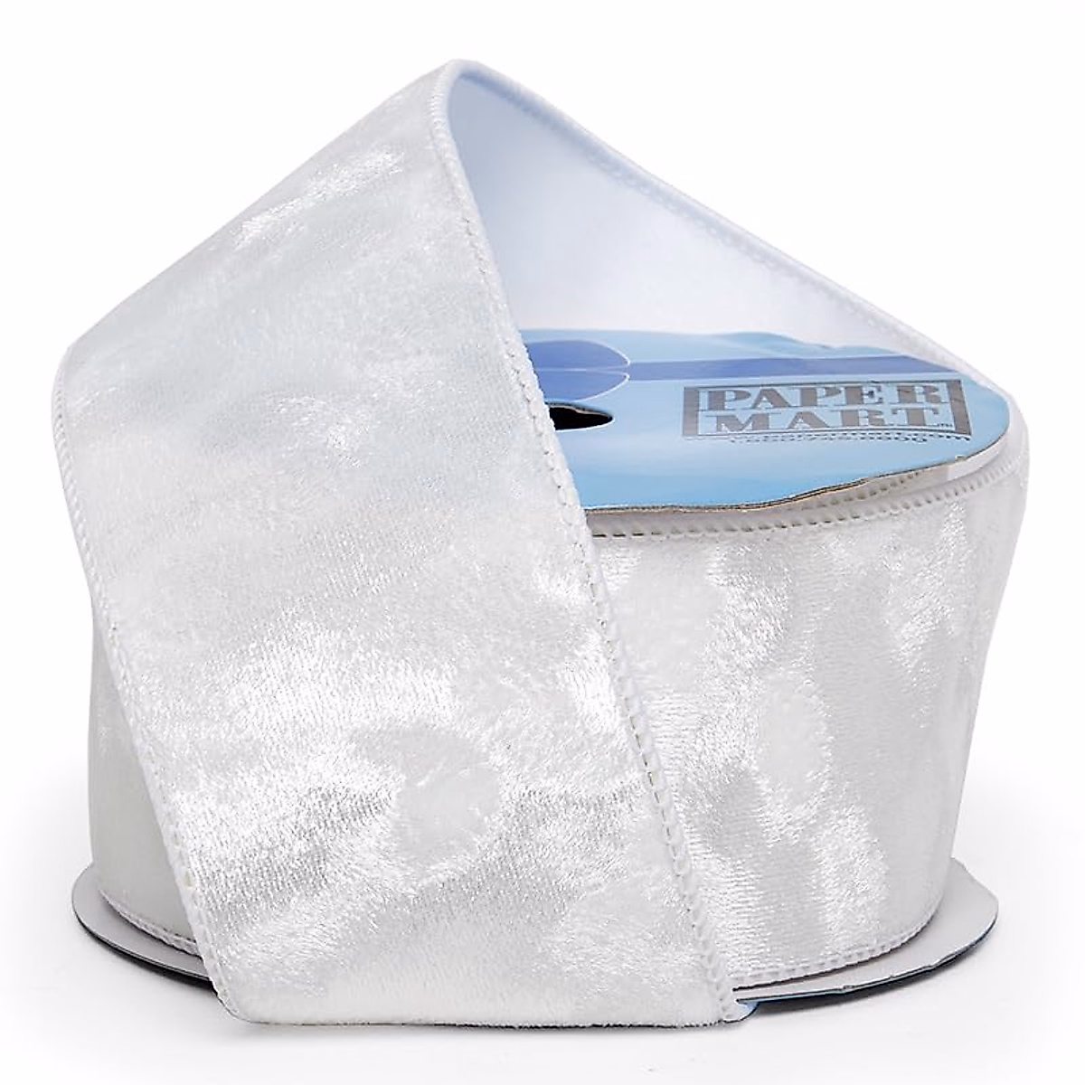 2 1/2" X 10 Yards Brushed Velvet Wired Ribbon,White, Roll 1