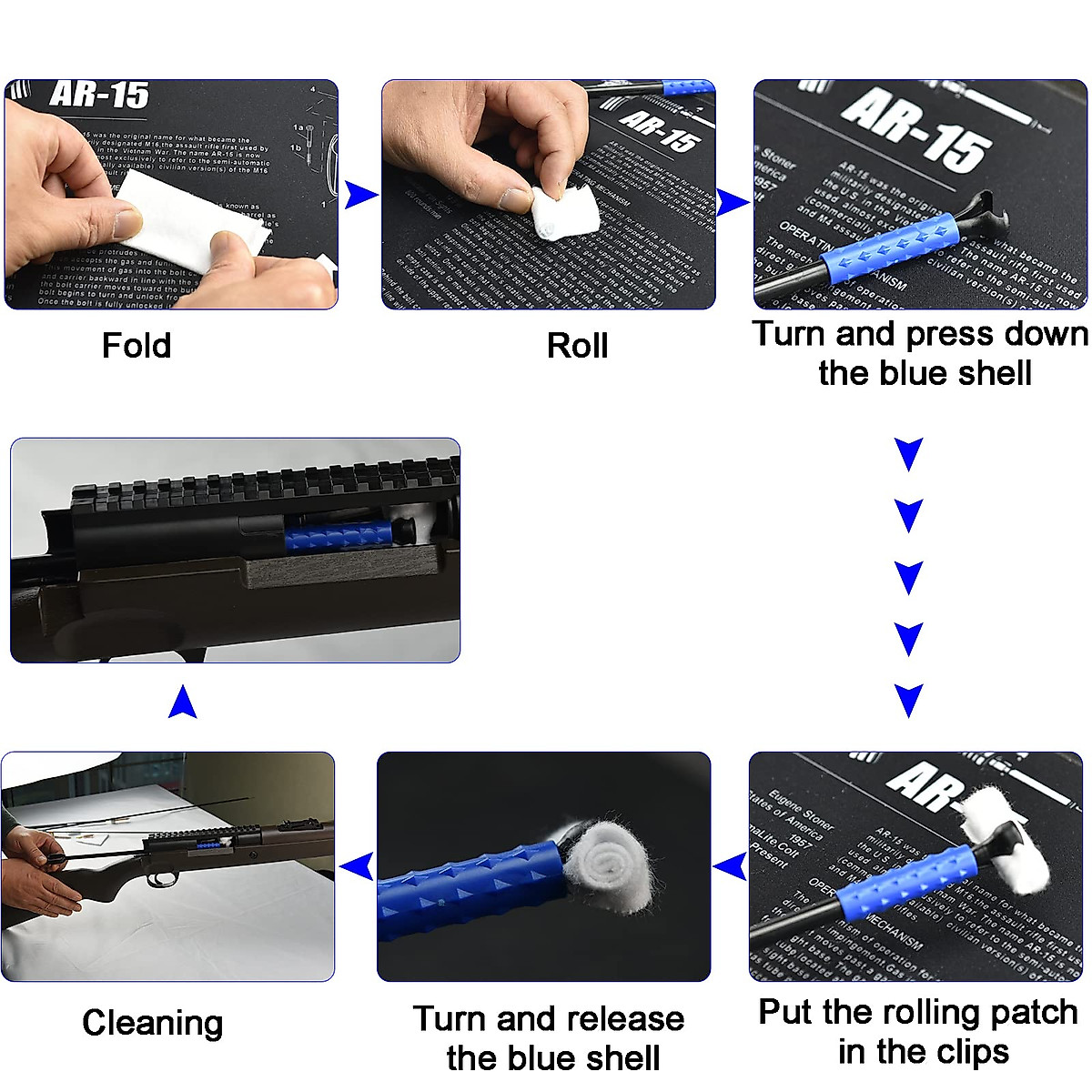 Gun Cleaning one Piece Long Rod kit 2 Carbon Fiber rods (4,5mm) 36" Long with 2 Plastic Chamber Cleaning rods Packed in one Tube bore Friendly…