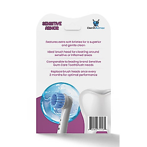 DentiArmor Sensitive Armor Toothbrush Heads – 4-Pcs Pack Electric Toothbrush Heads Compatible with Oral-B, Braun – Extra-Soft Bristles Ideal for Sensitive and Inflamed Areas