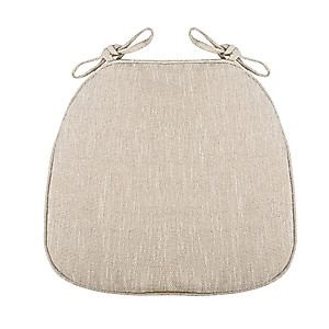 Set of 6 Linen Dining Chair Pads, Seat Cushion U Shaped Chair Cushion for Kitchen Non-Slip Skid Rubber Back (Beige,6 Count)