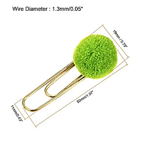 MECCANIXITY Paper Clip Page Markers with Plush Ball Multi-Color for Marking Notebook, Books and Scrapbooks Office Supplies 16in2 Sets