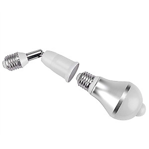 Aukora E26 E27 Light Bulb Socket Extender, Bendable Medium Base Light Socket Converter for Motion Sensor Light Bulb Standard LED Bulbs, Adjustable Vertical 180° Horizontal 360°(2 Pack)