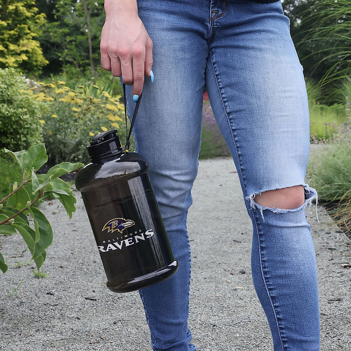 FOCO Baltimore Ravens NFL Large Team Color Clear Sports Bottle