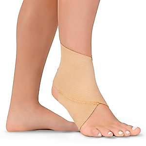 BraceAbility Elastic Ankle Support Brace - Lightweight Slip on Foot and Ankle Compression Sleeve for Gymnastics, Dance, Sports, Running, Exercise, and Sprained Ankle Swelling for Women and Men (XL)