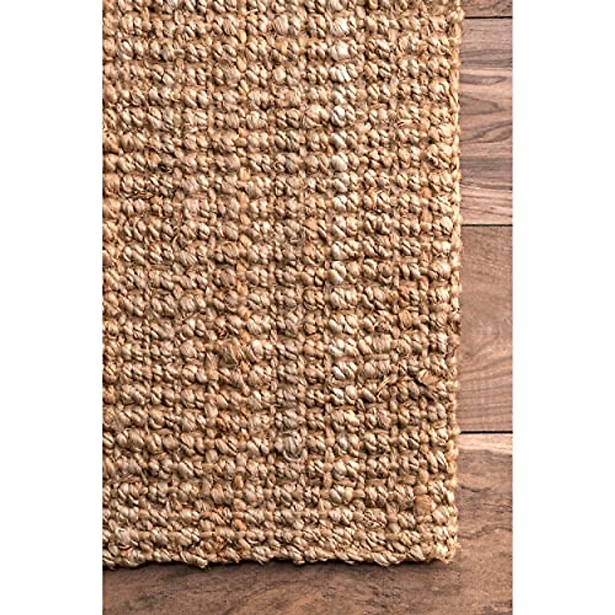 nuLOOM Ashli Handwoven Solid Jute Area Rug, 6' Square, Natural